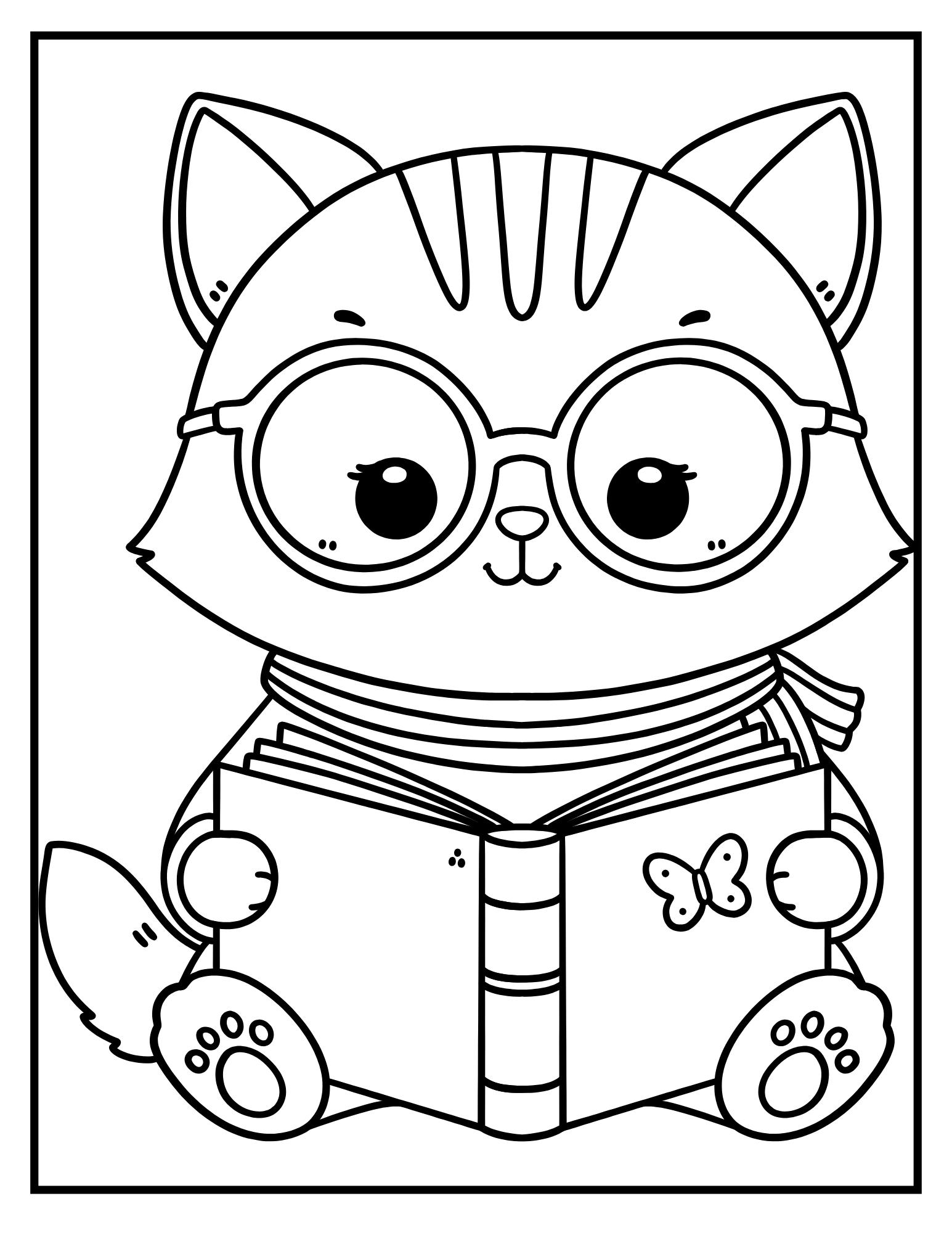 20 Adorable Reading Animal Coloring Pages! - Etsy