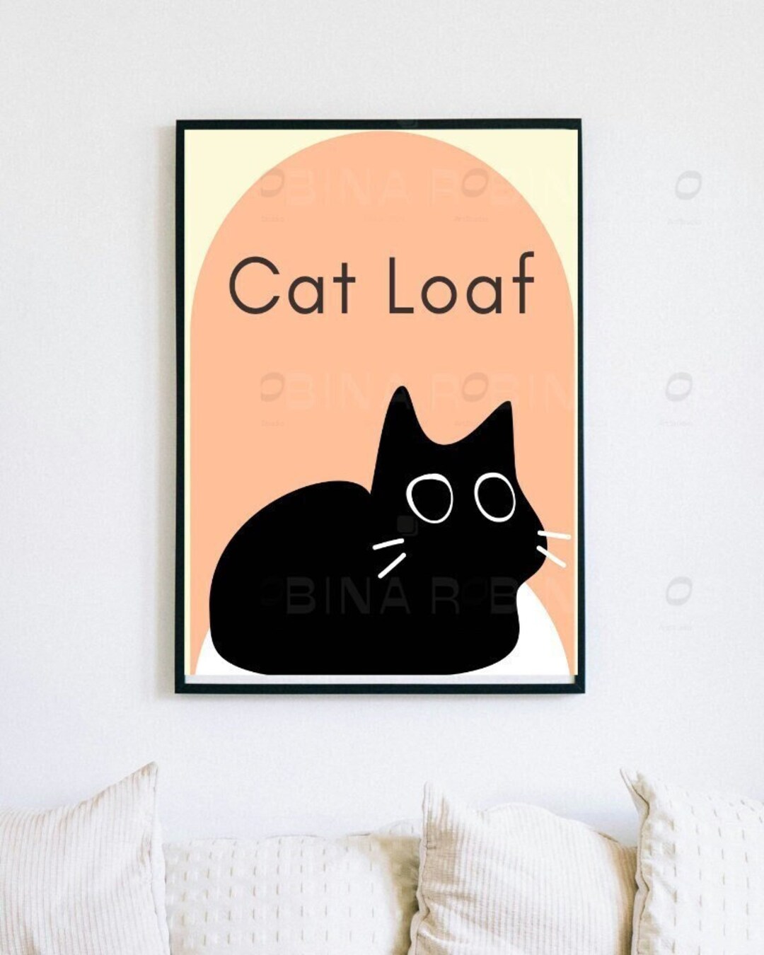 Cat Loaf Printable Poster | Cat Illustration Art Print | Cute Cat Print ...