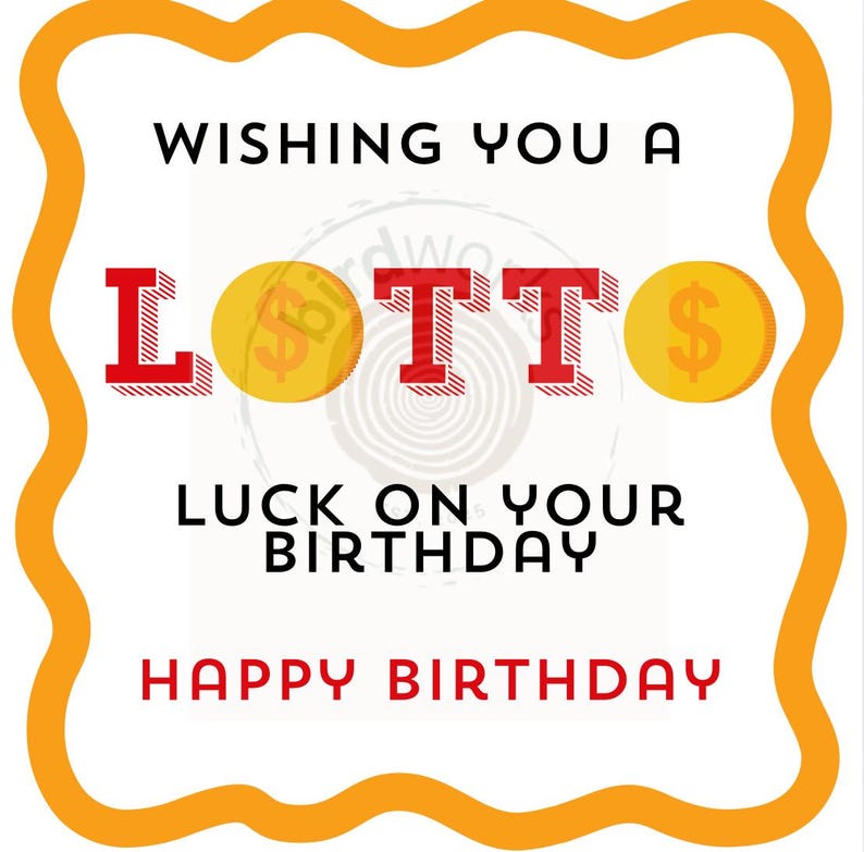 Wishing You a Lotto Luck Printable Birthday Download - Etsy