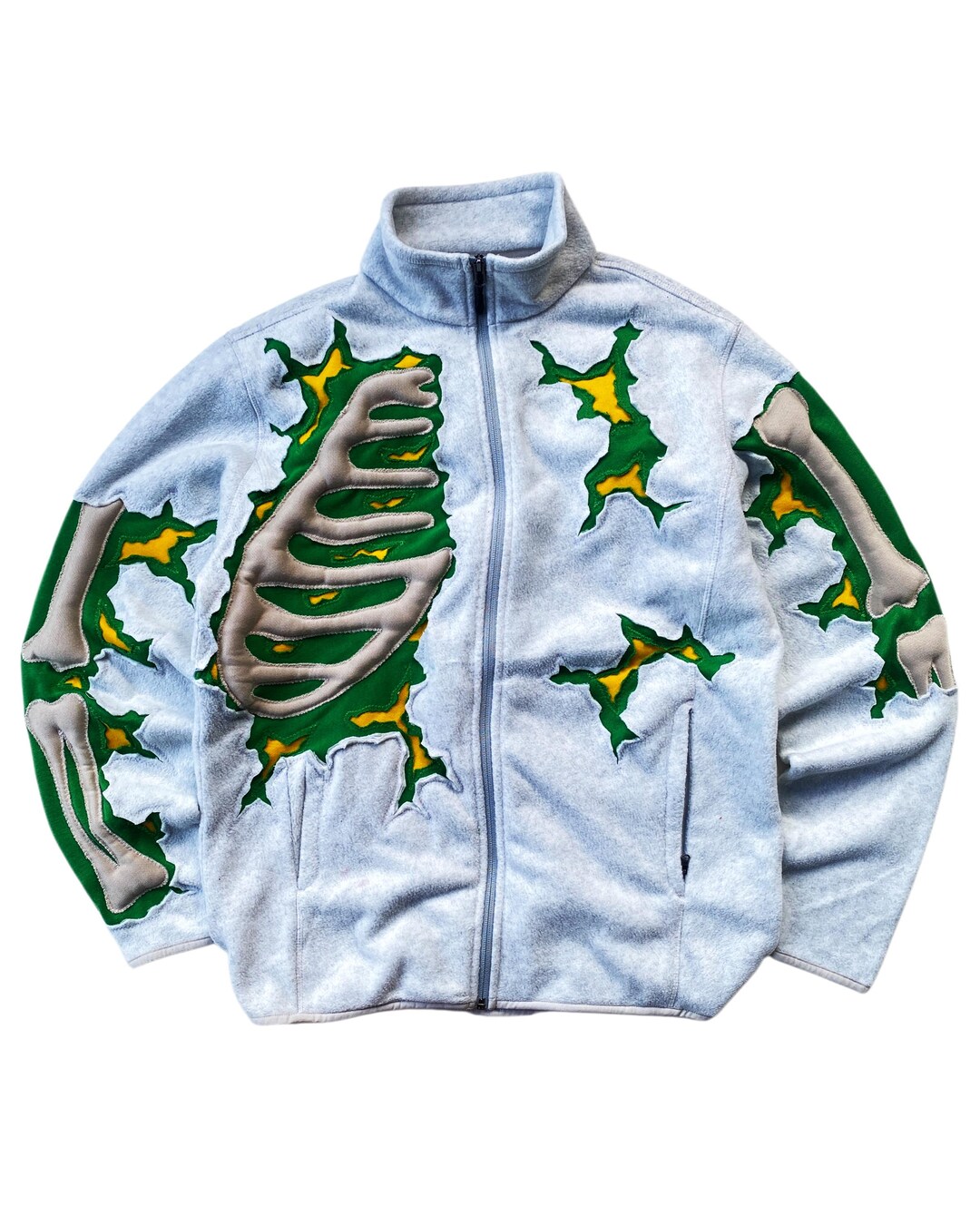 1 of 1 Re-worked / Upcycle / Unique / 3D Puff Bone Breaker Fleece Size ...