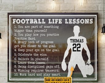 Football Life Lessons Poster - Etsy