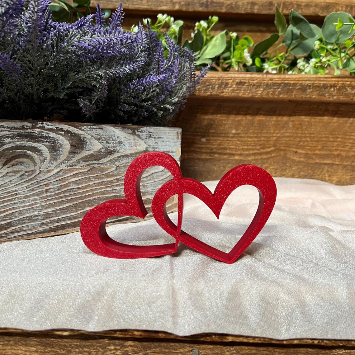 Heart Freestanding Decor | Heart Table Decor | - Etsy