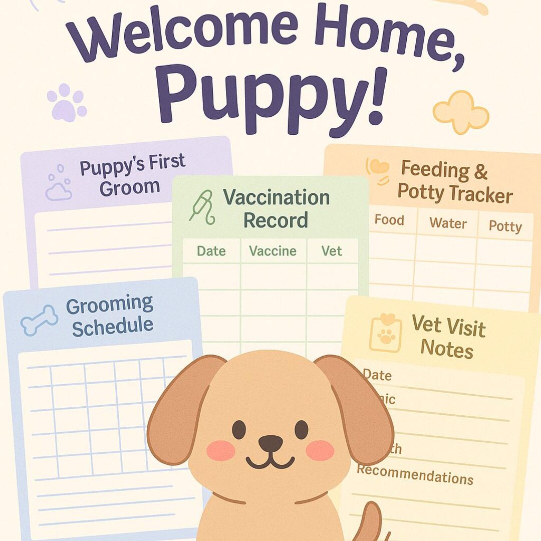 New Puppy Care Pack: Vet Notes, Tracker, Grooming Schedule (PDF) - Etsy