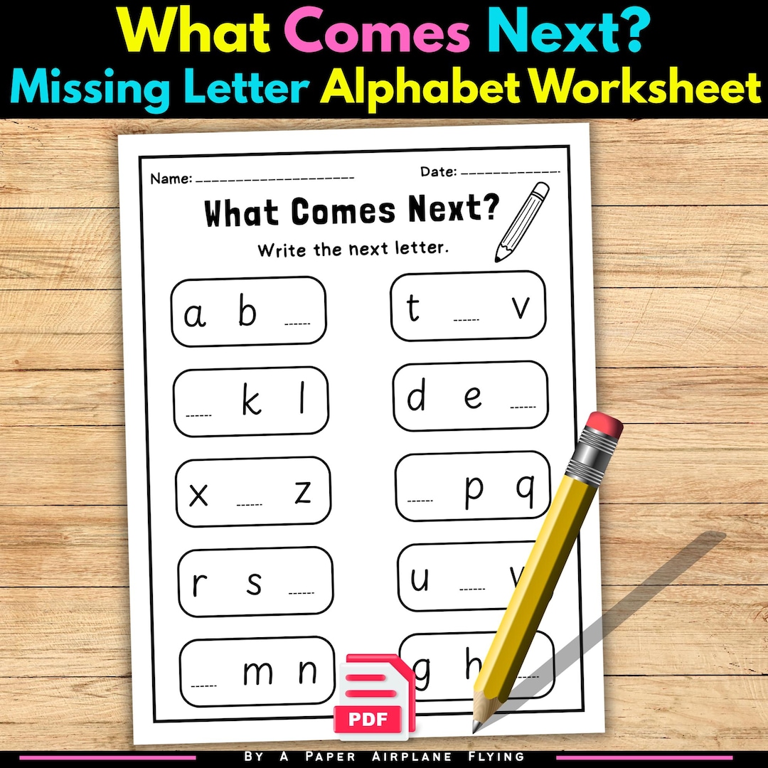 What Comes Next Alphabet Worksheet | Missing Letter Activity ...