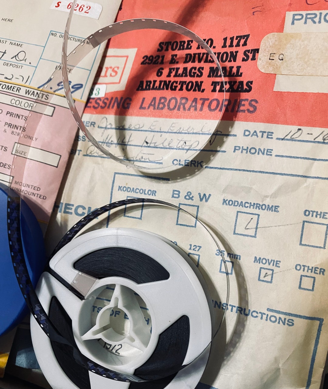 Vintage 8mm Film Strip Canister Roll Home Movie & Processing Envelope ...