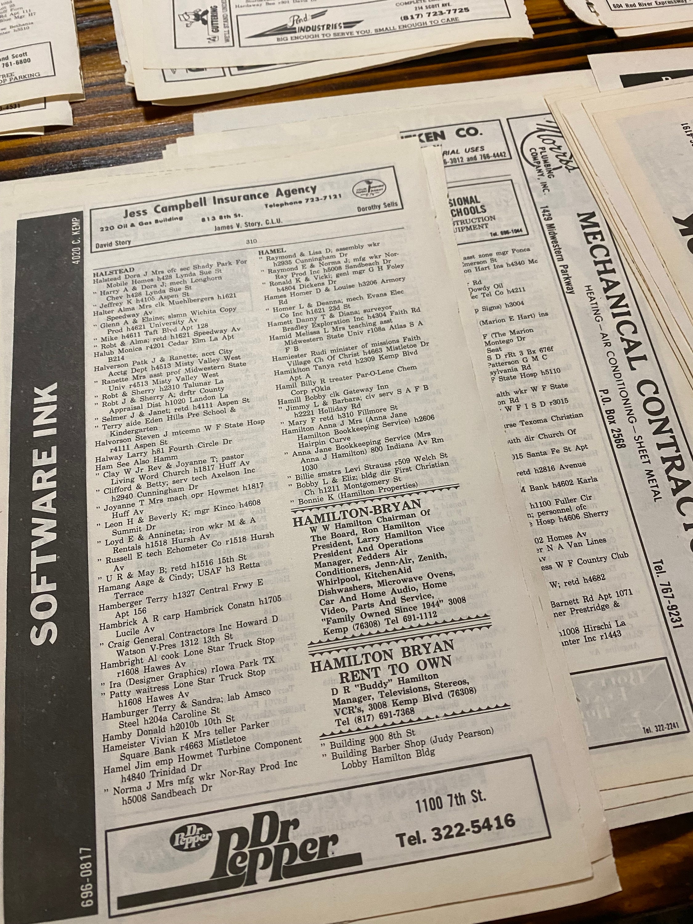 Vintage City Directory Phone Book Pages White Yellow Advertising ...
