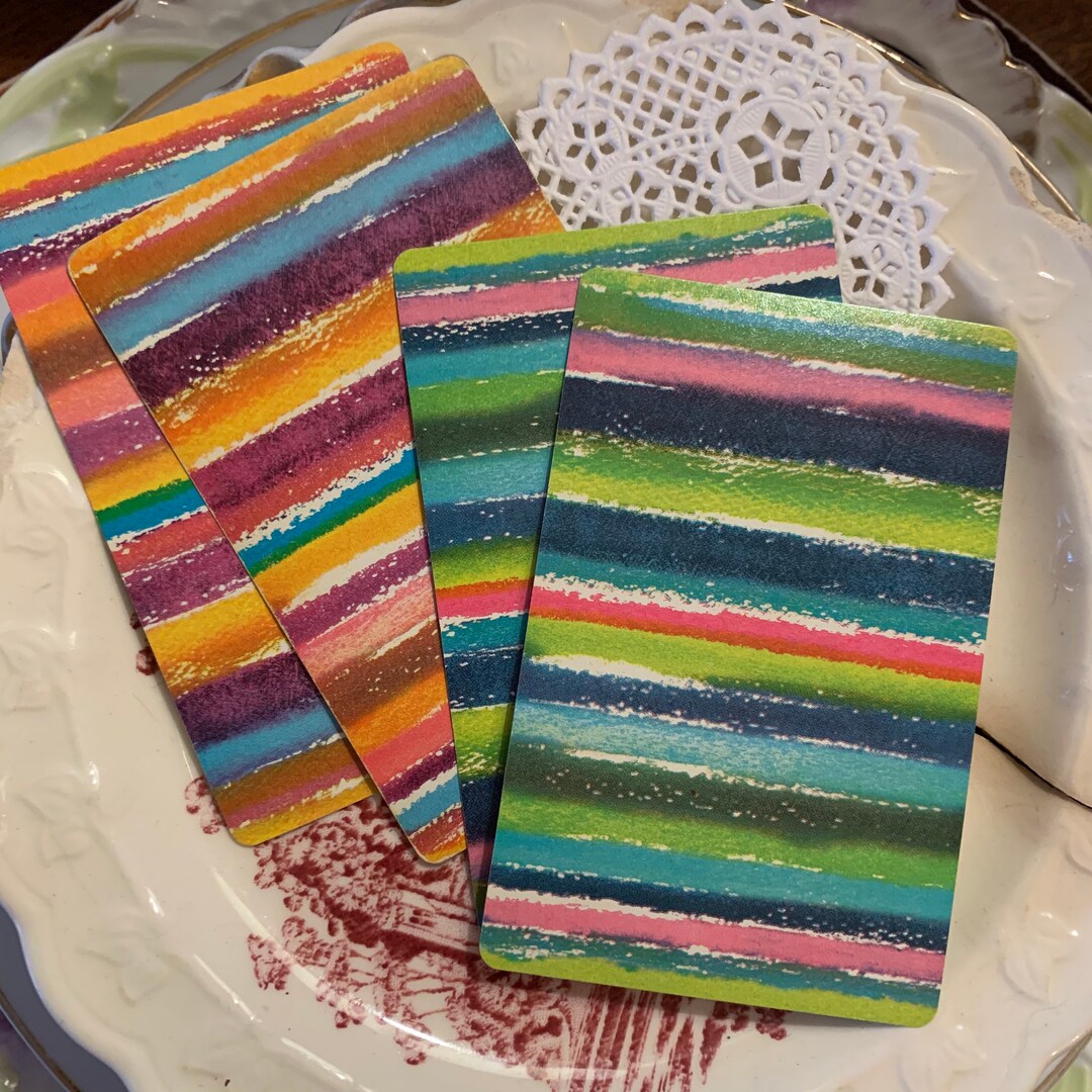 Vintage Crayon Stripe Playing Cards: Rainbow Brite Ephemera Set - Etsy