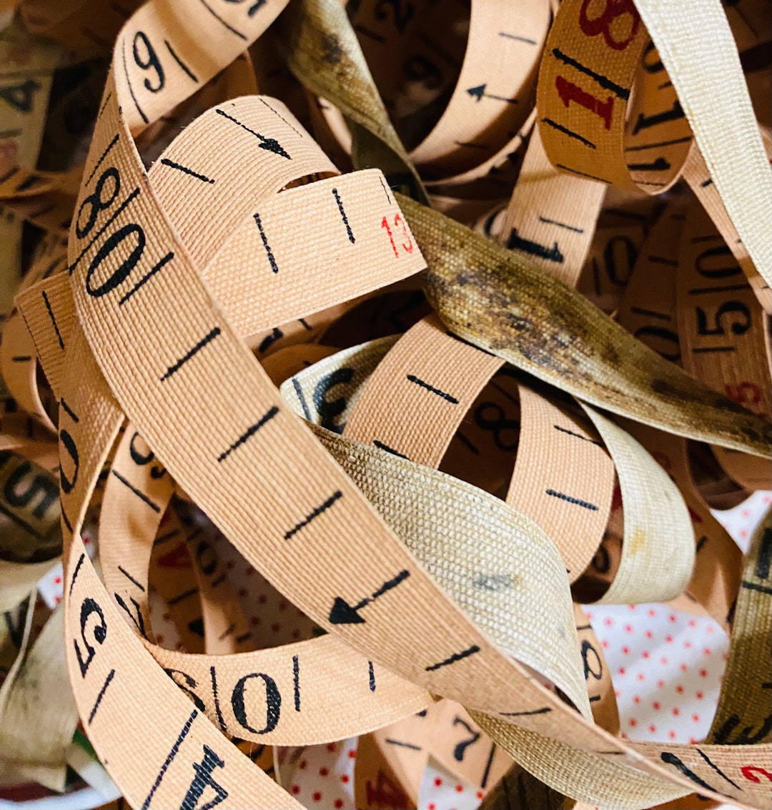 Vintage Canvas Industrial Cloth Measuring Tape Woodwork Ephemera Mixed ...