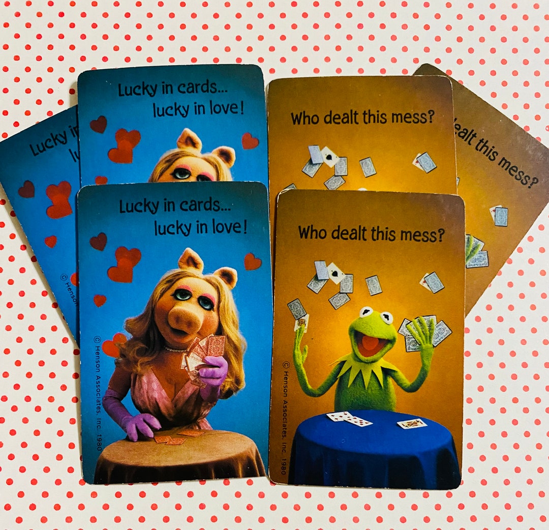 Vintage Muppets Jim Henson Miss Piggy and Kermit the Frog Playing Cards ...
