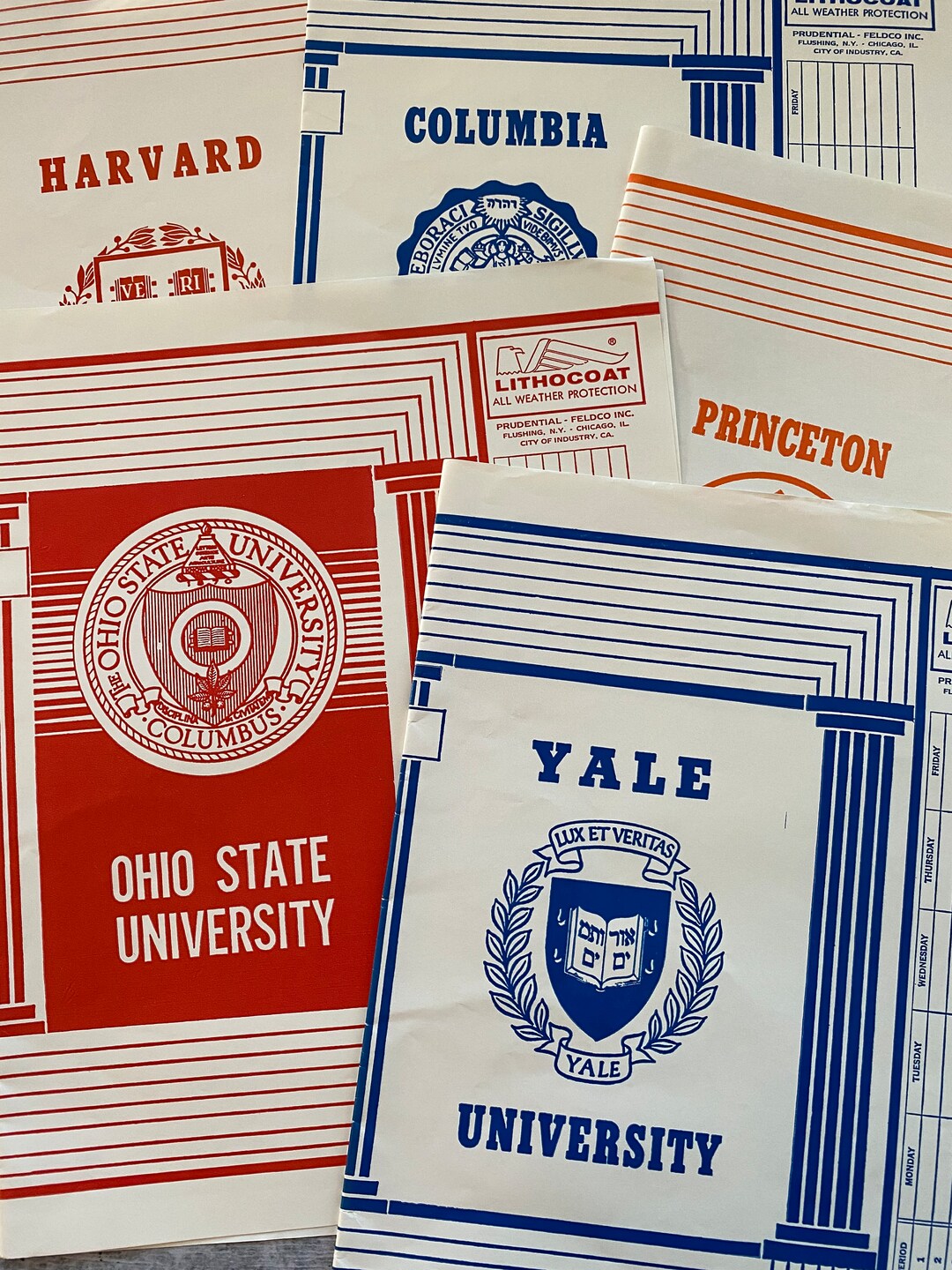 Vintage School College University Paper Book Covers Ivy League Yale ...