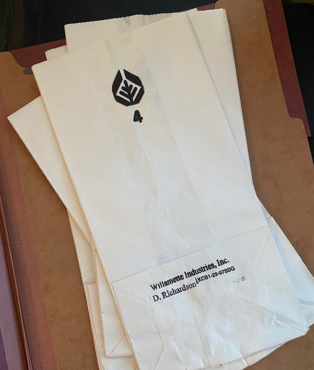 Vintage White Paper Sacks Bags Shopping Merchandise Lunch Store Shop ...