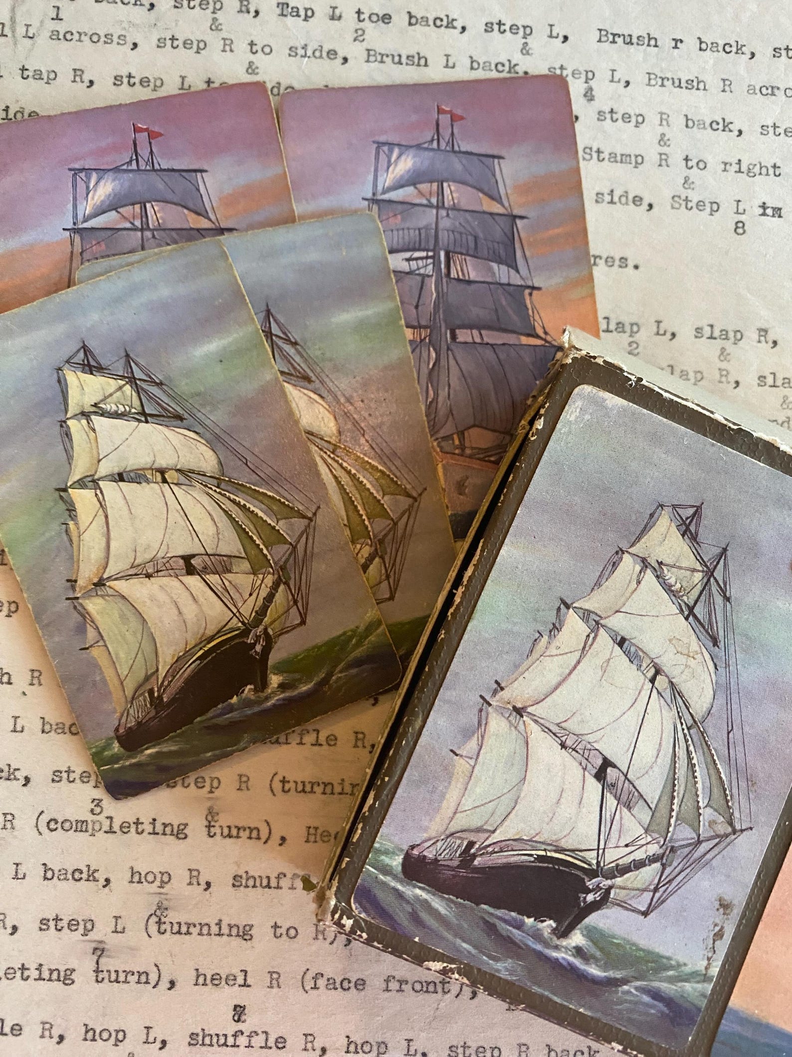 Sail the Sea Gorgeous Ship Playing Cards (4) Ocean Boat Trip Vacation ...