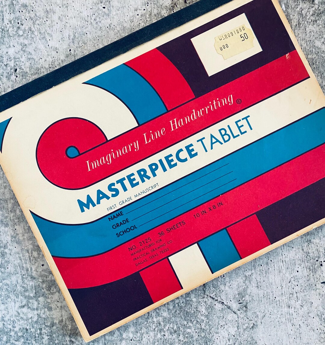 Vintage Elementary Masterpiece Handwriting Cursive Printing Letter Note ...