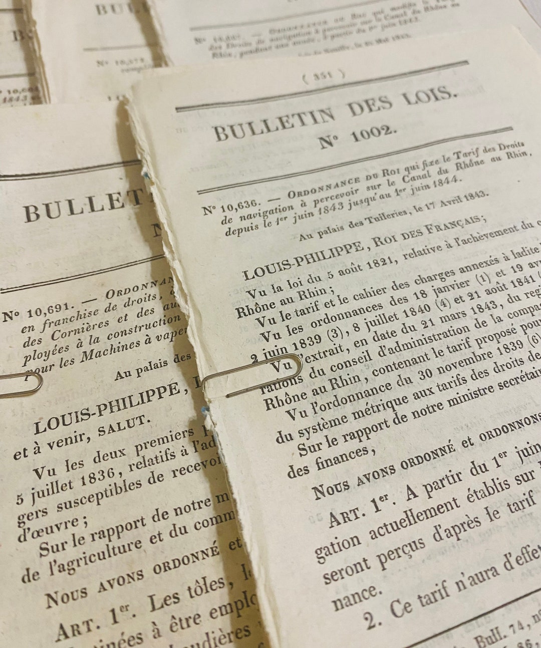 Antique French Book Bulletin Pages Set of 8 for Journals Bistro Framed ...