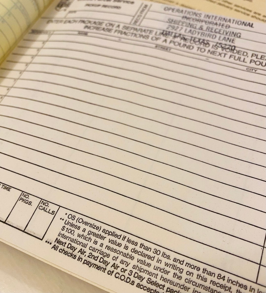 Choice Vintage USPS Mail Register Pages 5 or UPS Package Duplicates 4 ...