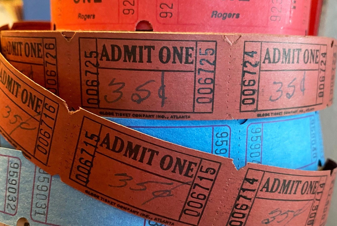 Garage Find Vintage Red Tickets Strip of 10 Globe Ticket Company ...
