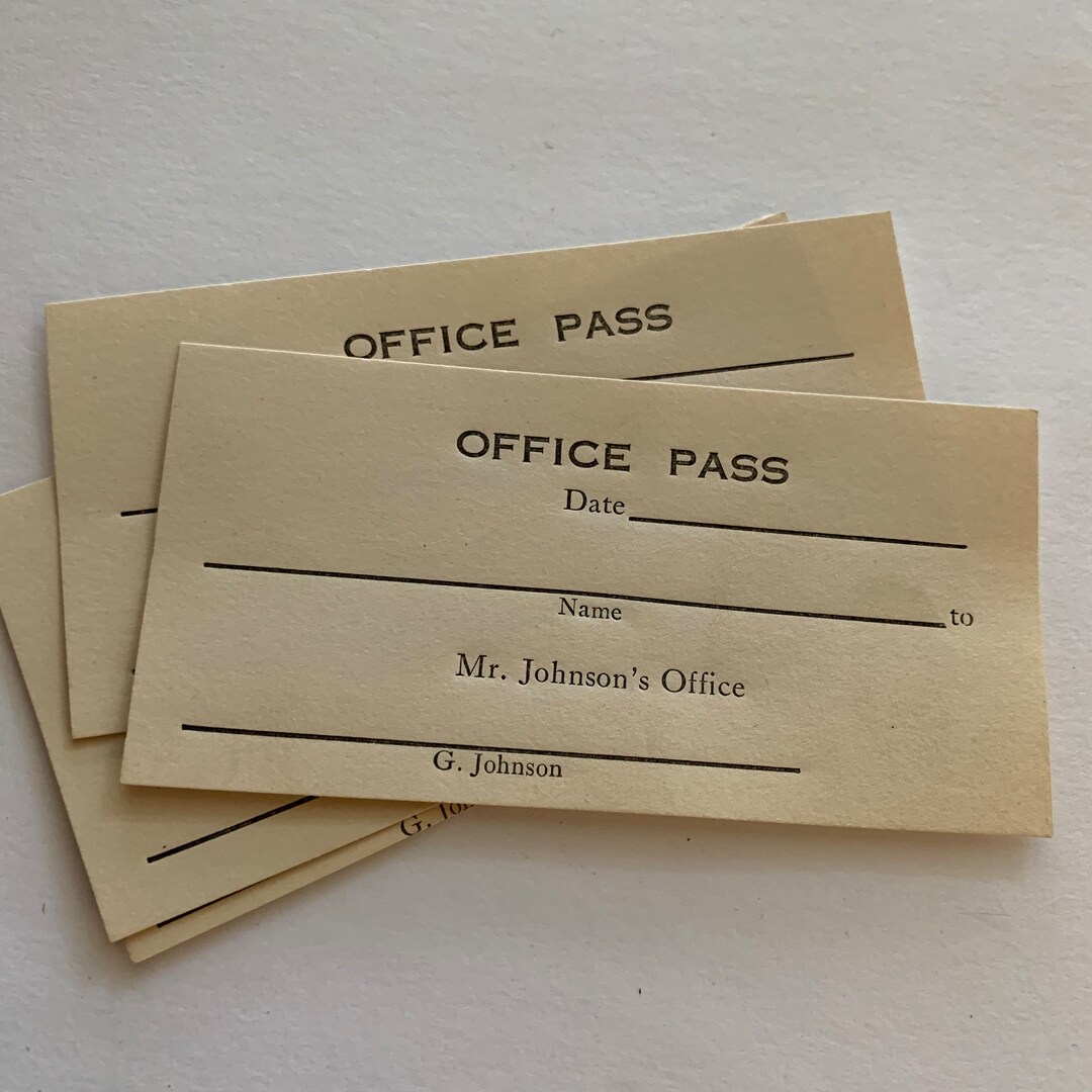 Vintage Student School Office Hall Pass Tardy Slip Paper Ephemera Junk ...