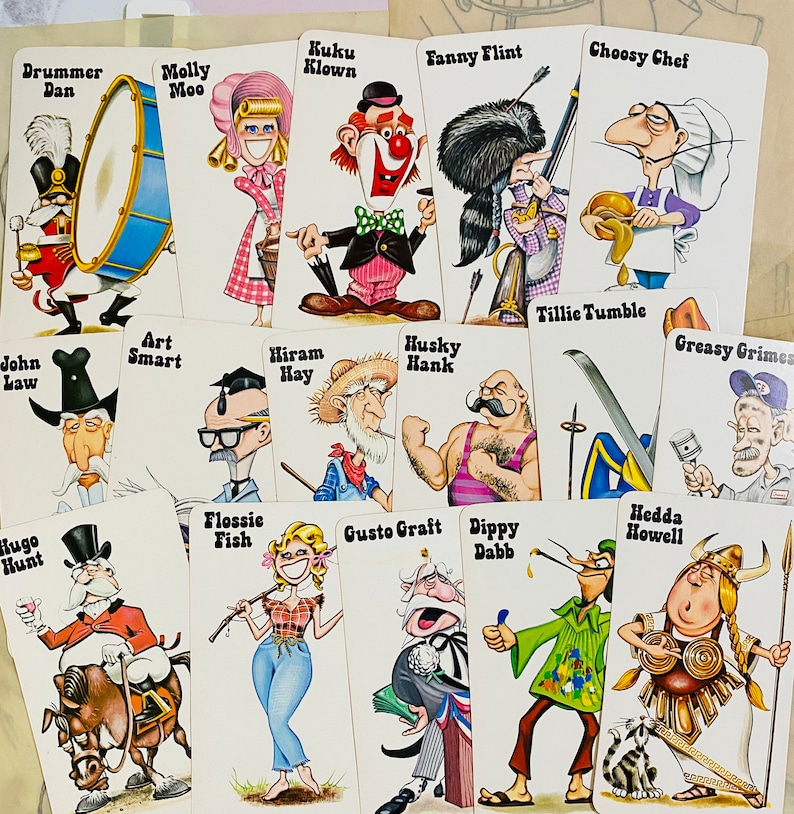 2 Single Assorted Jumbo Old Maid Cards From Game Deck Funny - Etsy