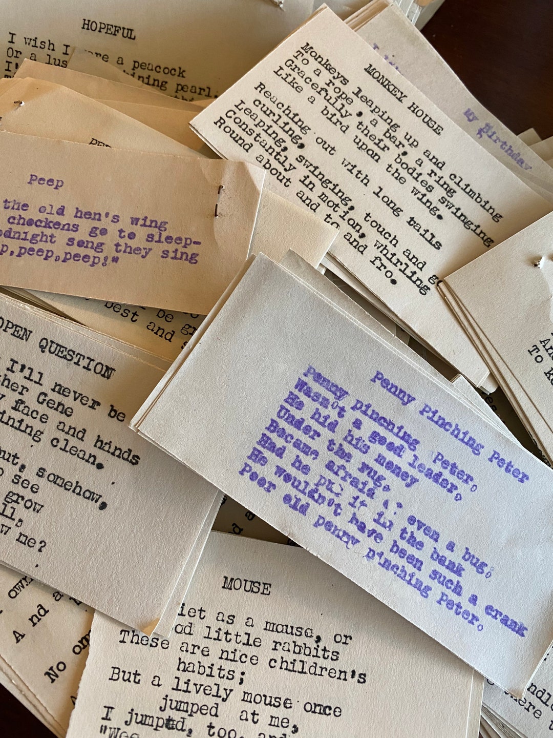 Vintage Typed Blue Mimeograph Copies of Elementary School Classroom ...