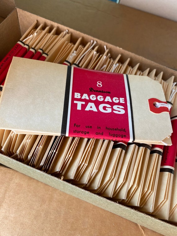 Vintage Dennison Baggage Tags Set of 8 Tags With Belly Band - Etsy