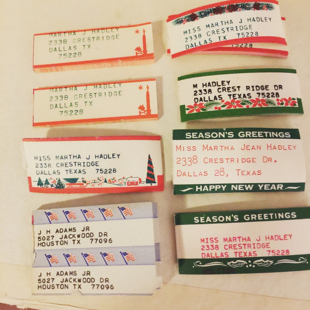 Vintage Retro Personal Home Address Labels Gummed Seals Stickers Moving ...