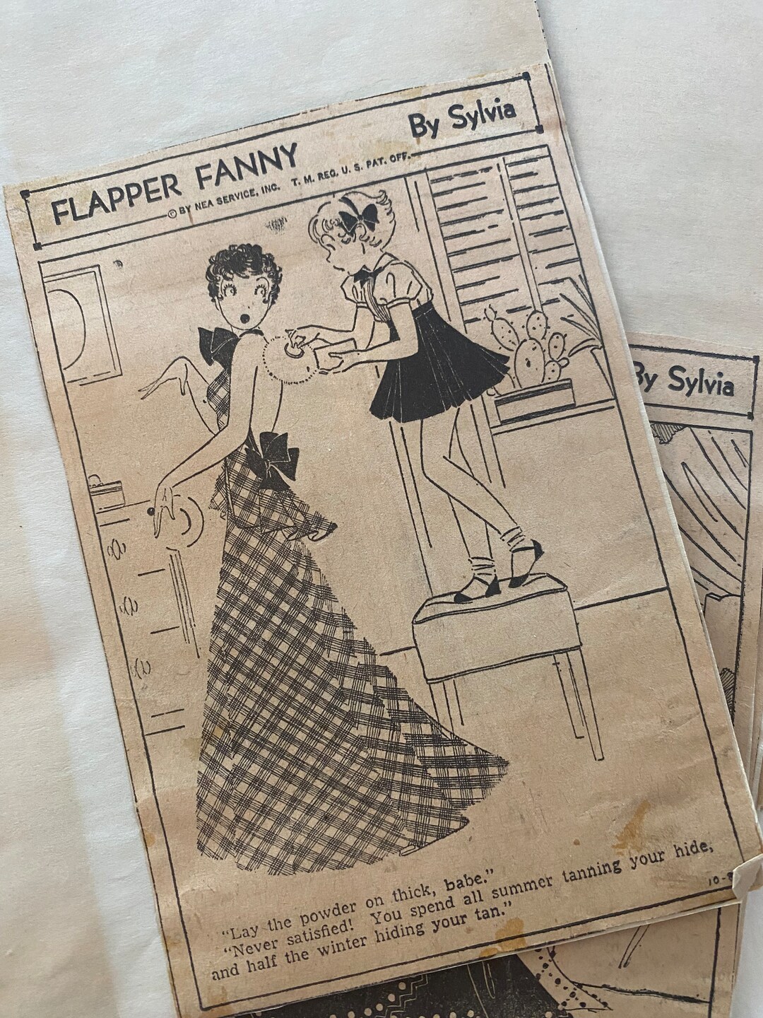 Antique Vintage Old Scrapbook Pages Paper of Flapper Fanny Comics ...