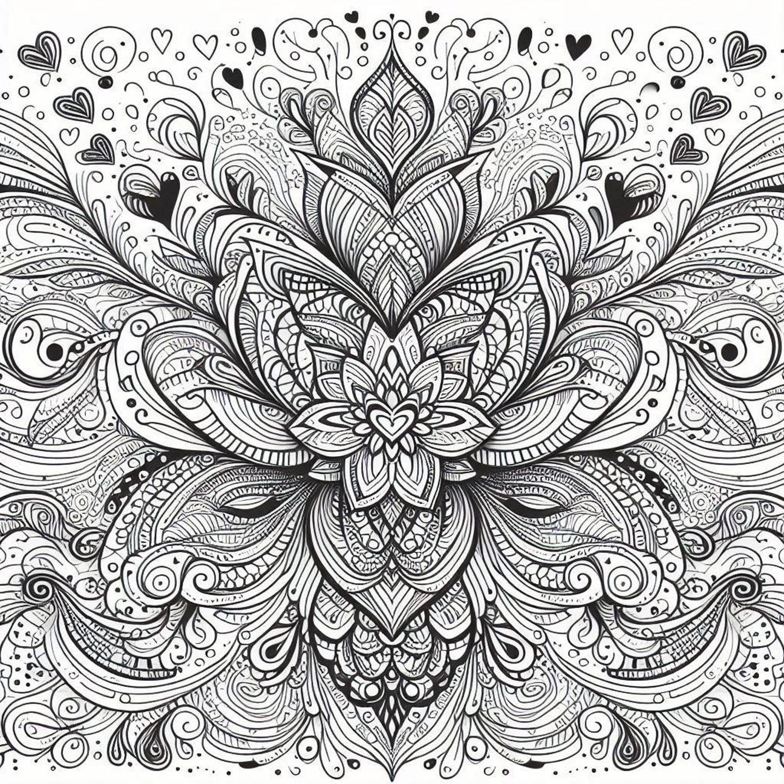 Zen Doodle Mandala Coloring Book for Adults – Relaxing Abstract Doodles ...