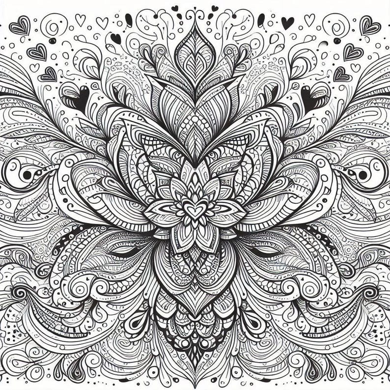 Zen Doodle Mandala Coloring Book for Adults – Relaxing Abstract Doodles ...
