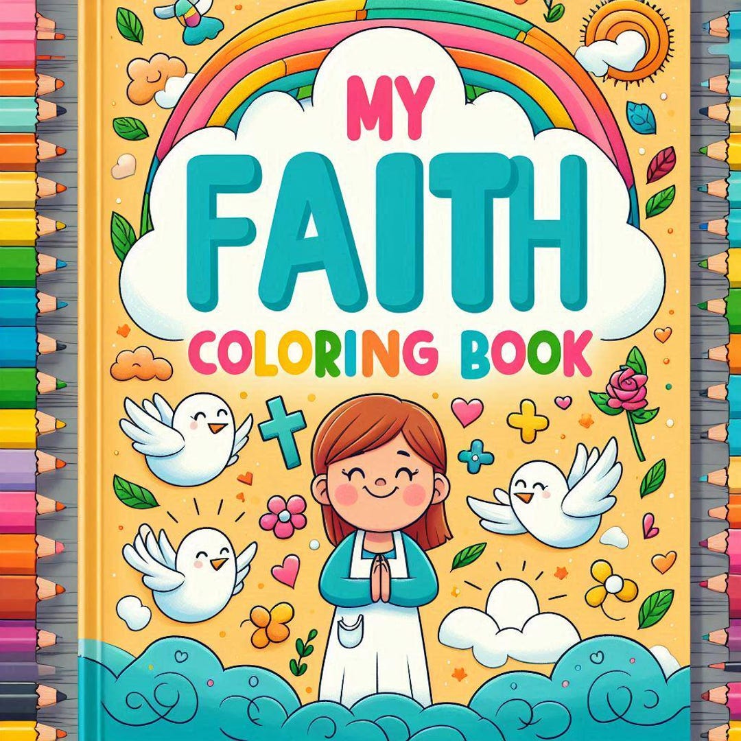 Thank You Coloring Page for Kids – Christian-themed With Bible, Cross ...