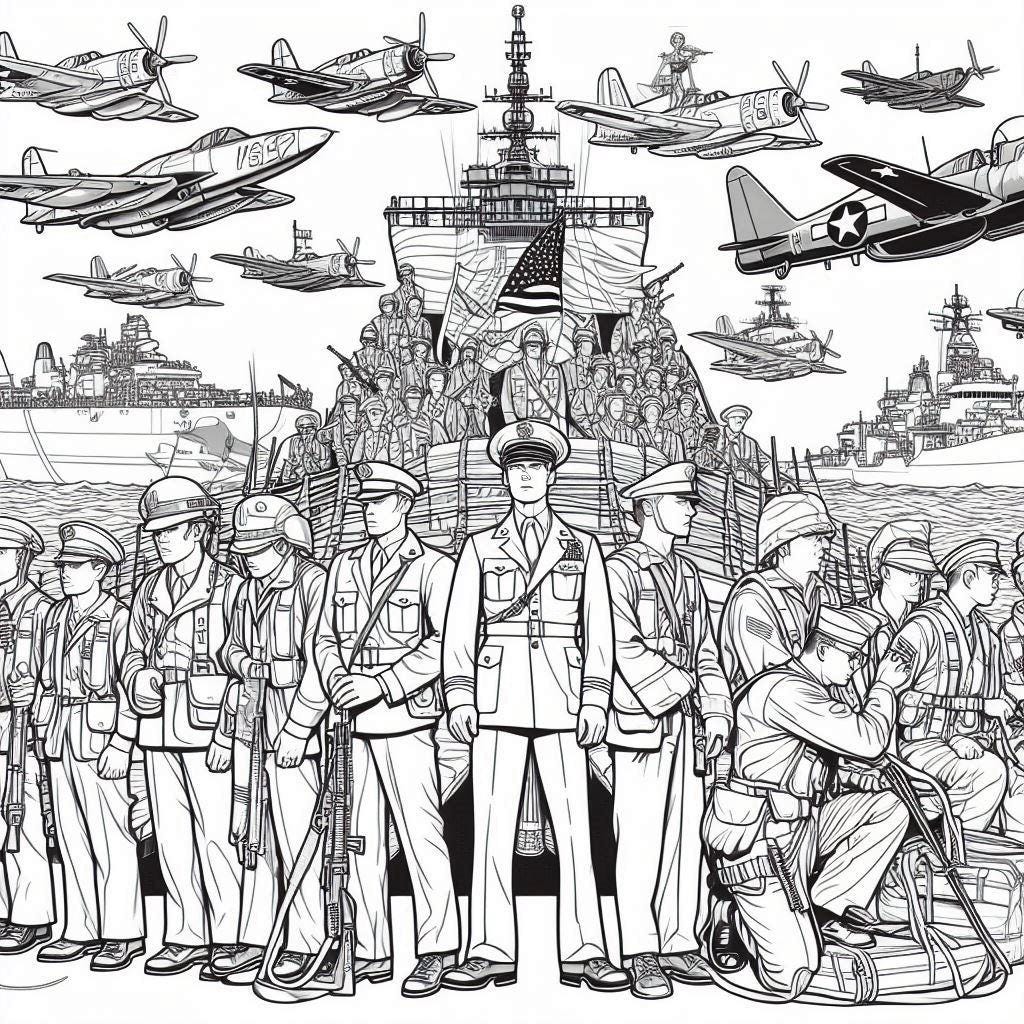 Memorial Day Coloring Book for Kids & Adults | Patriotic American Flag ...