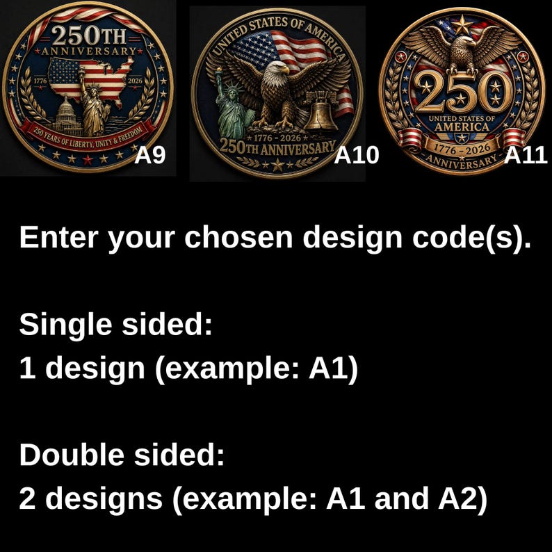 250th Anniversary Coin: America 250 Challenge Coin, 1776 2026 ...