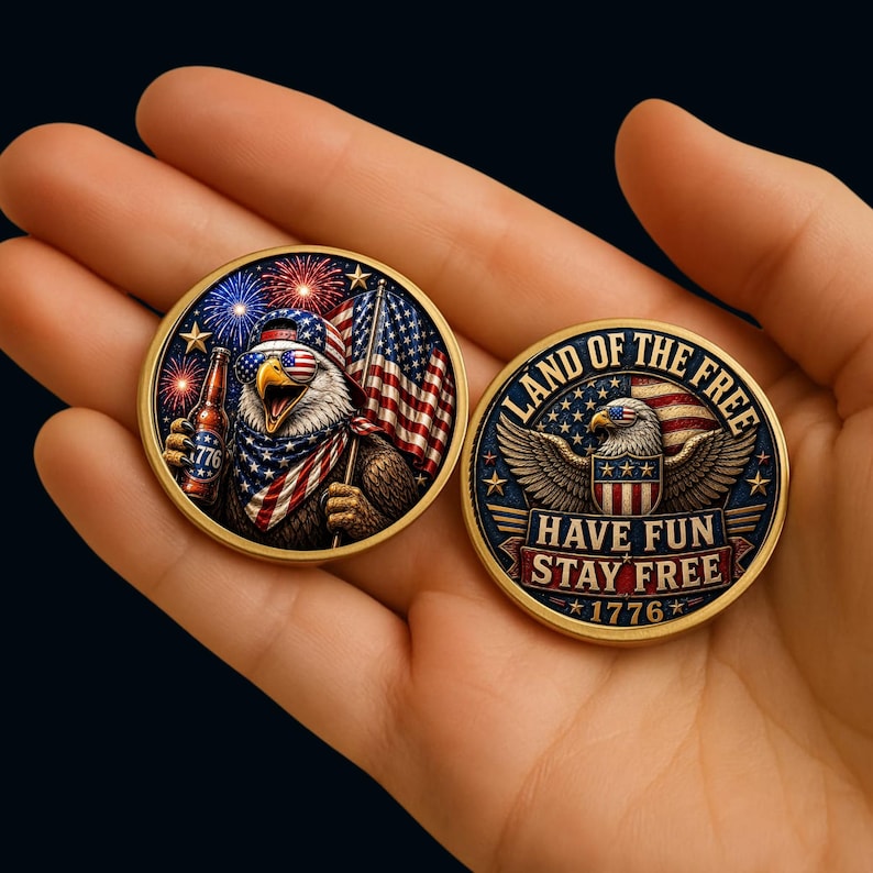 America 250th Challenge Coin: Patriotic Eagle Coin, 1776 Freedom ...
