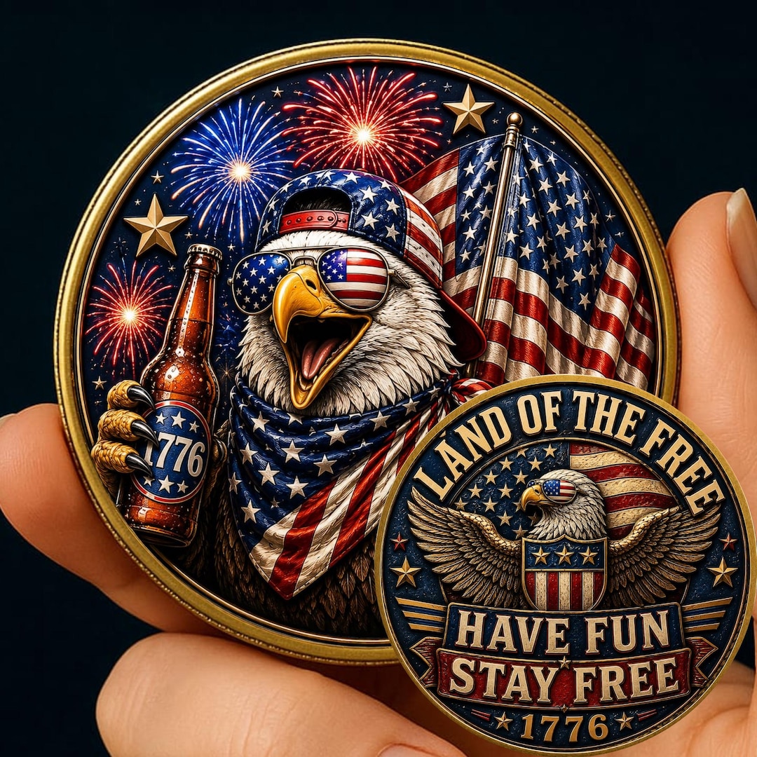 America 250th Challenge Coin: Patriotic Eagle Coin, 1776 Freedom ...