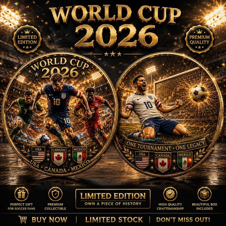 World Cup 2026 Challenge Coin: Soccer Fan Gift USA Mexico Canada ...