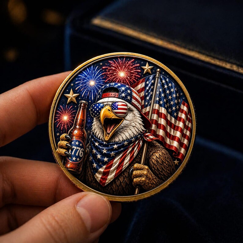 America 250th Challenge Coin: Patriotic Eagle Coin, 1776 Freedom ...