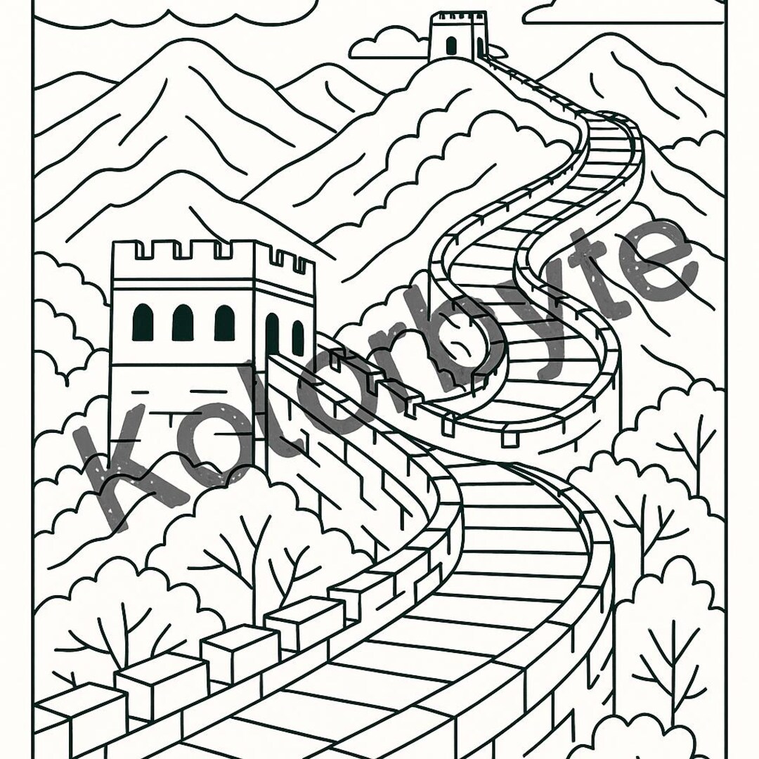 World Wonders Coloring Pages - Etsy