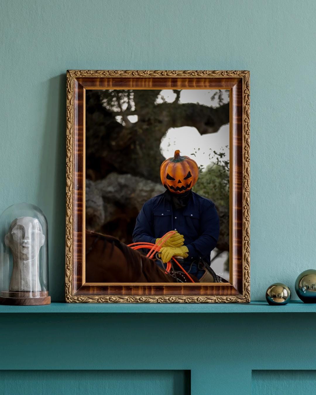 Pumpkin Head Cowboy – Spooky Western Halloween Wall Art Digital ...