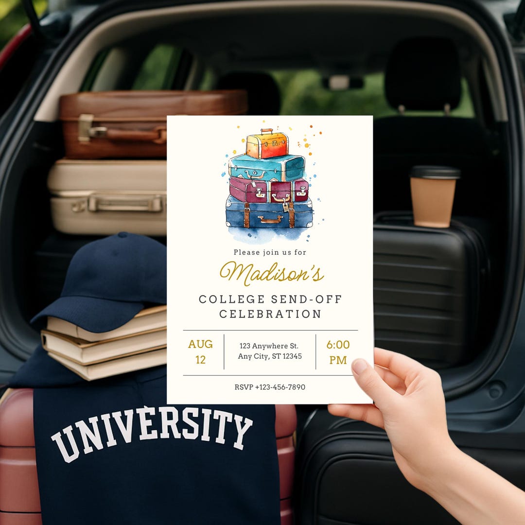 College Send-off Invitation: Editable Farewell Party Invite, Instant ...