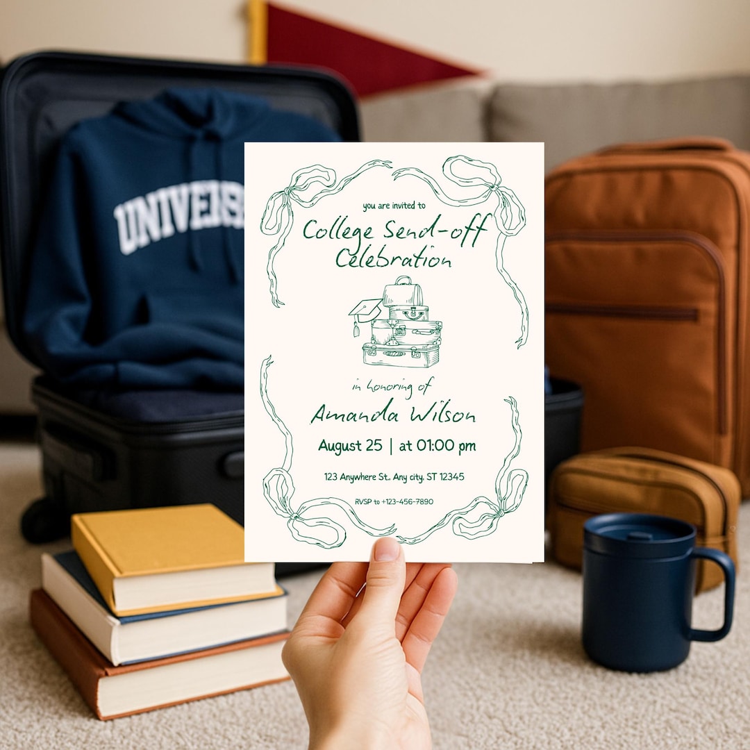 College Send off Invitation: Editable Template, Graduation Party ...