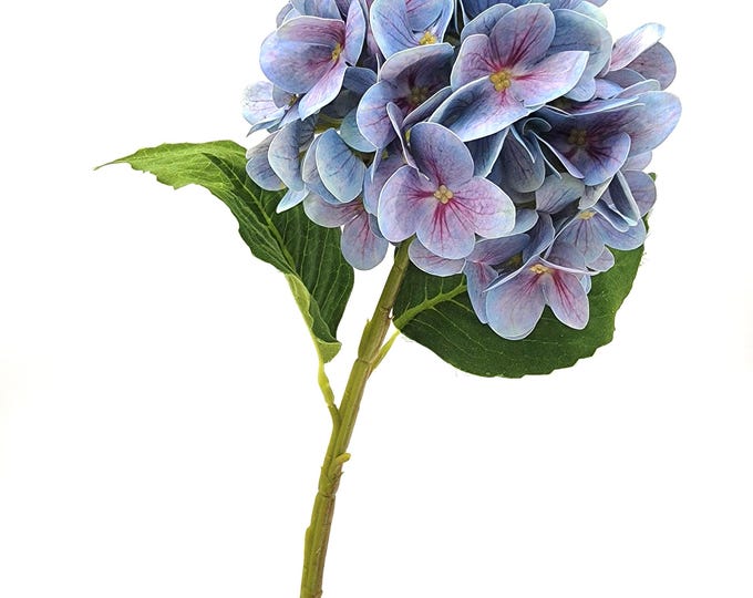 Real Touch Blue Hydrangea Stem: 3D Latex Petals, Silk Leaves - Etsy