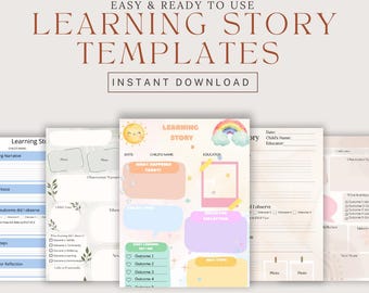Printable Learning Story Template PDF | Boho Style | Early Childhood ...