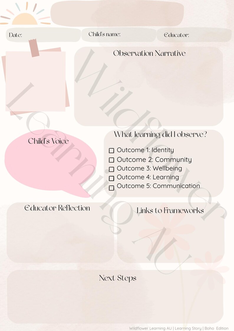 Boho EYLF Planning & Assessment Bundle | Early Childhood Educator Pack ...
