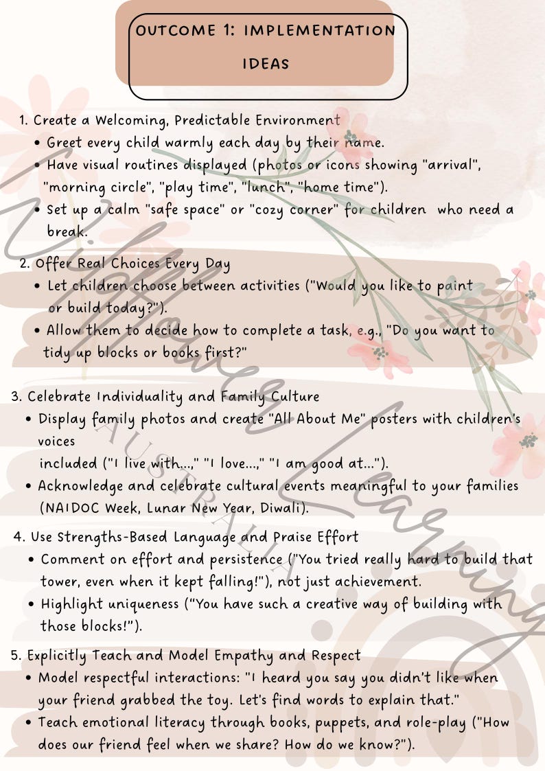 EYLF Outcome Posters + Implementation Ideas | Early Childhood ...