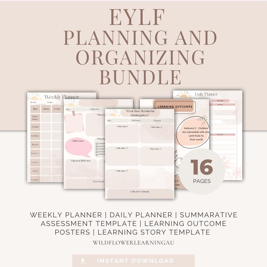 Boho EYLF Planning & Assessment Bundle | Early Childhood Educator Pack ...