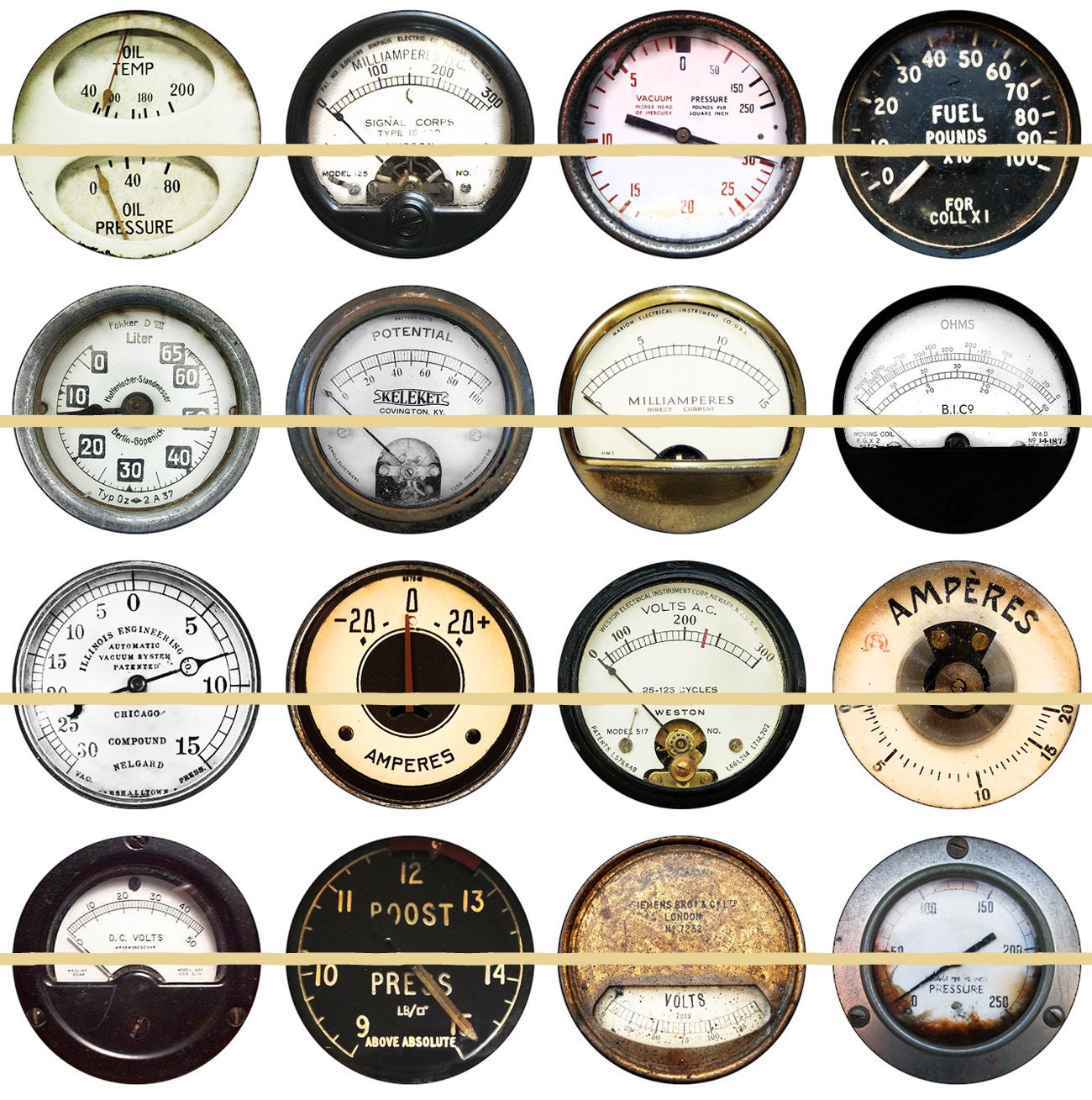 Steampunk Gauges Meters Magnets Pins Industrial Dials Party | Etsy