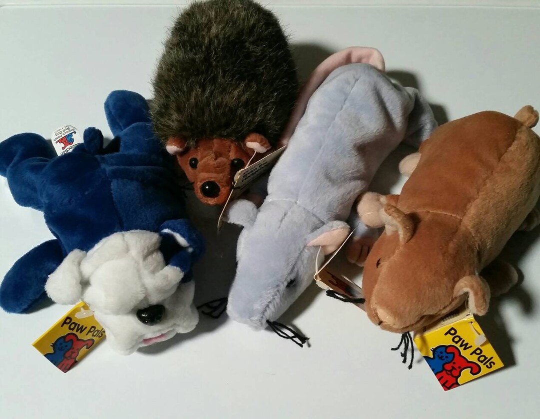 CHOICE of Paw Pals Plush Rat, Hedgehog, Bulldog or Hamster, Vintage ...
