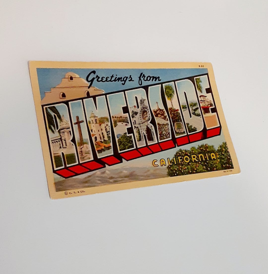 Vintage California Postcard, Greetings From Riverside, Heirloom Travel ...