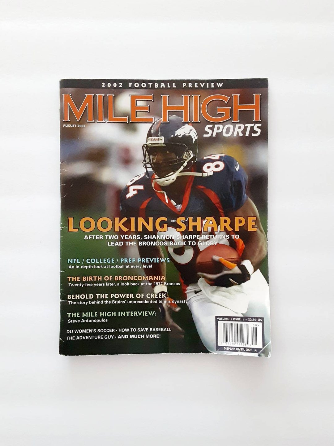 Mile High Sports Magazine, Shannon Sharpe Cover, Vintage August 2002 ...