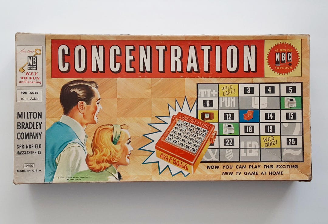 Vintage 1959 Concentration First Edition Board Game - Based on Famous ...