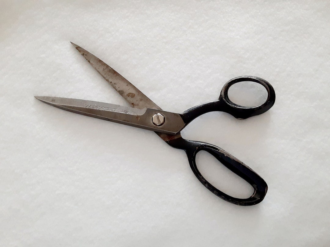 Vintage WISS Inlaid 20 Shears, Made in USA, Used Heavy Cutting Scissors ...